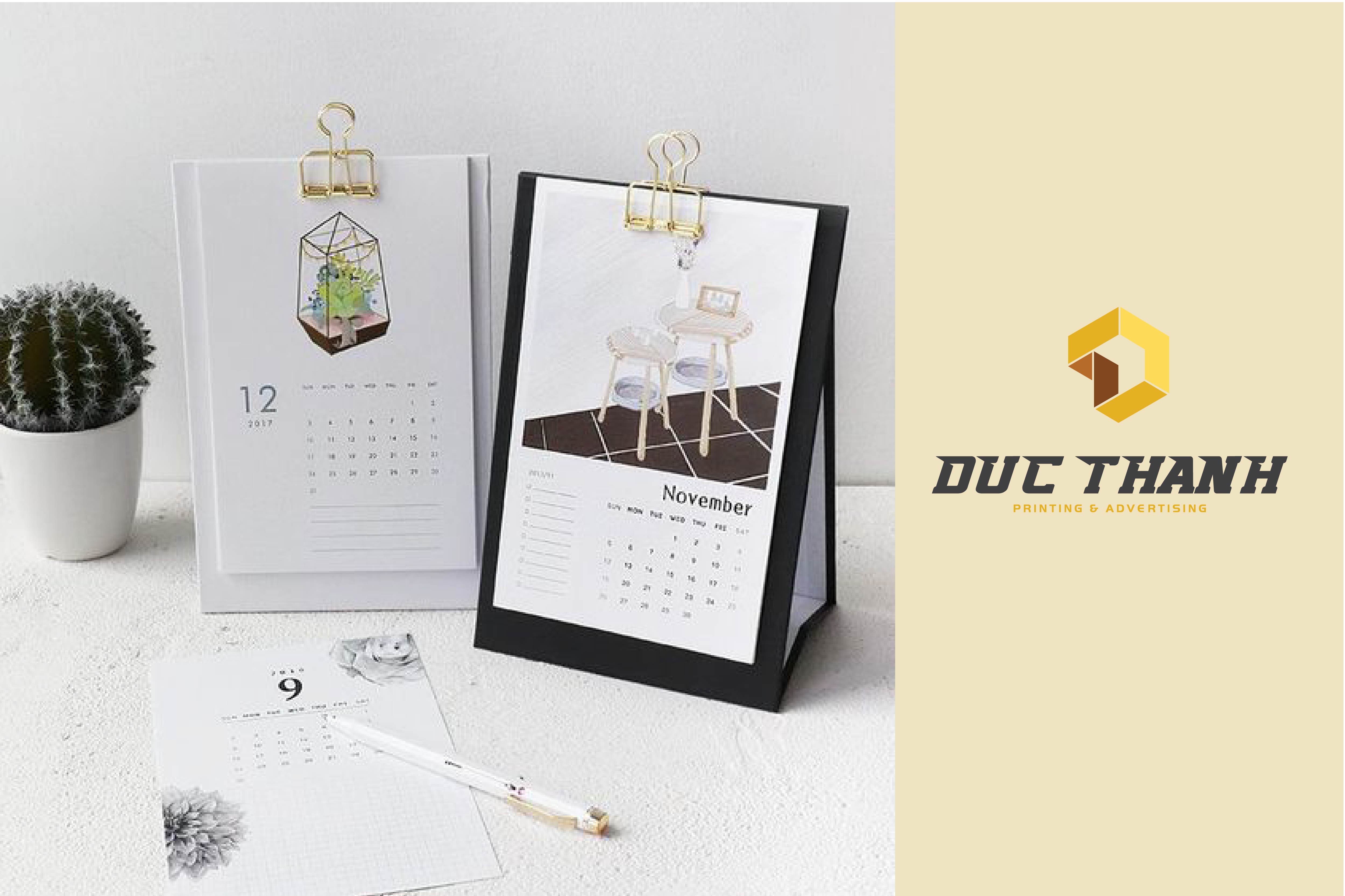 #1 In lịch để bàn giá rẻ + 15 Thiết kế mẫu lịch để bàn chữ A đẹp
